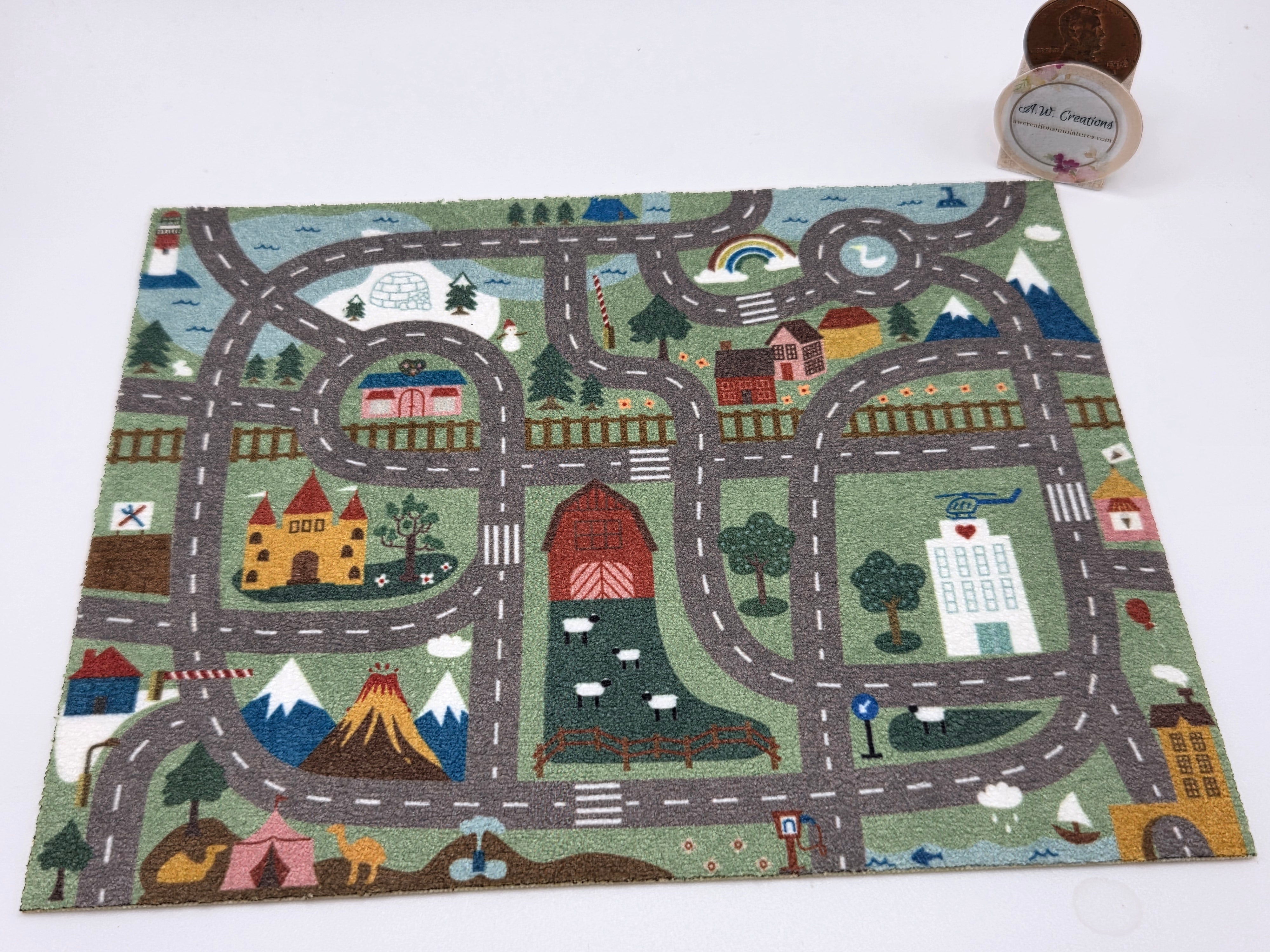 Rug - Play Road Mat – A.W. Creations Miniatures