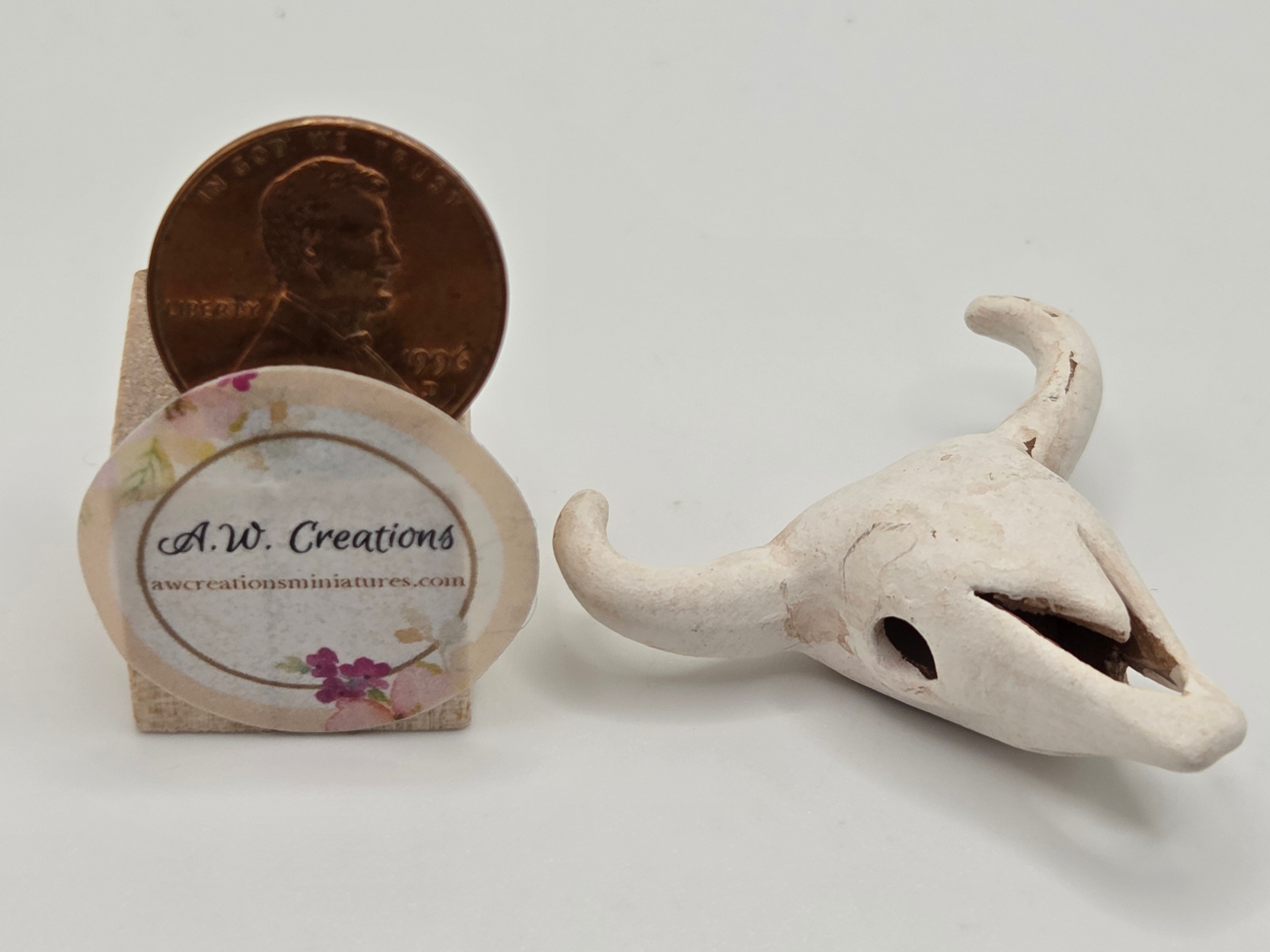 Steer Skull with Horns – A.W. Creations Miniatures